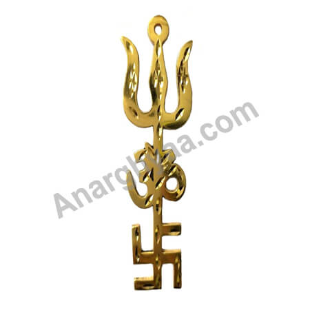 Tri Shakti Symbol | Anarghyaa.com | Om Swastik Trishul Symbol |Vastu ...
